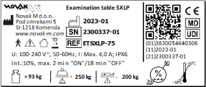 Examination tables: Certified safety │ Novak M
